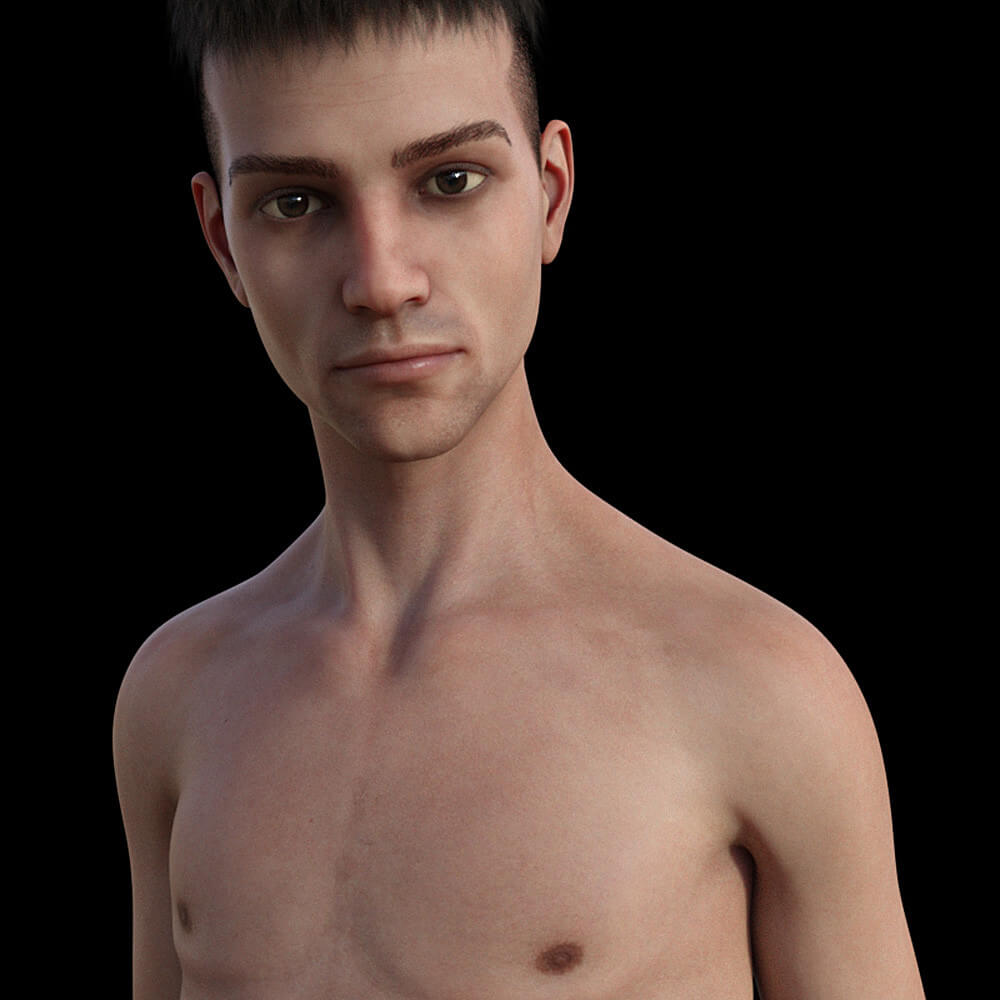 Portrait Male 3D Render, Digital Art by nanner