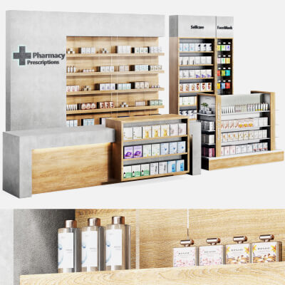 Drugstore Pharmacy 02 - 3D Model by Nareh