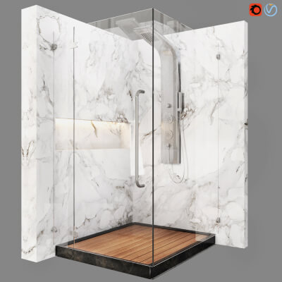 Shower Cabin 2 - 3D Model by Nareh