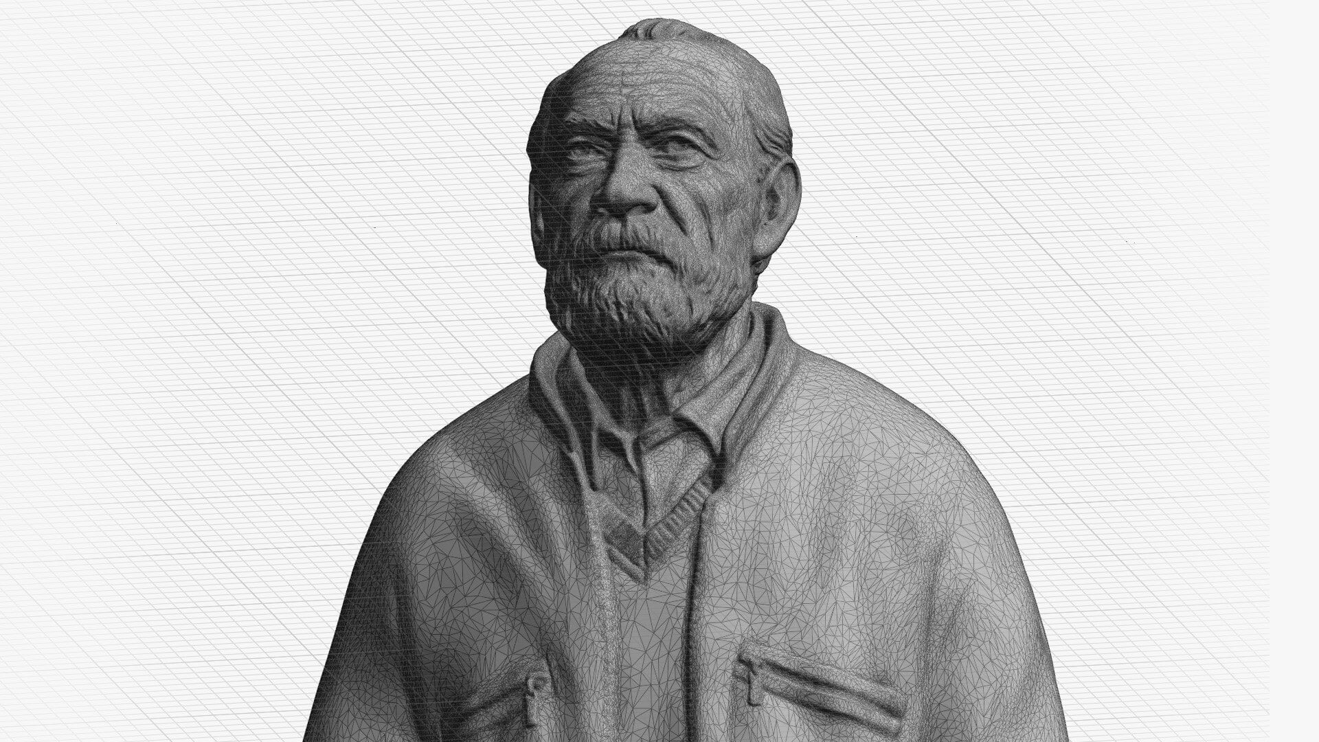 Elderly Man - 3D Model by Natalia Leonova