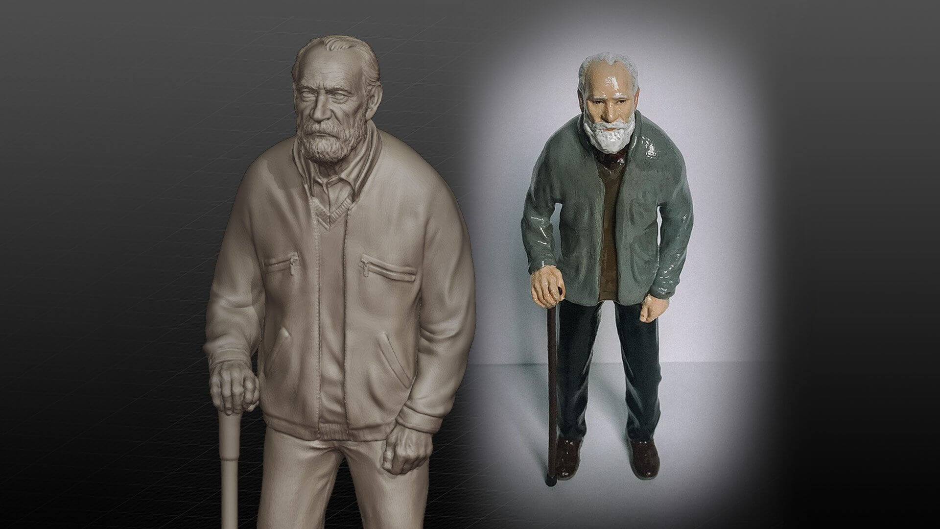 Elderly Man - 3D Model by Natalia Leonova