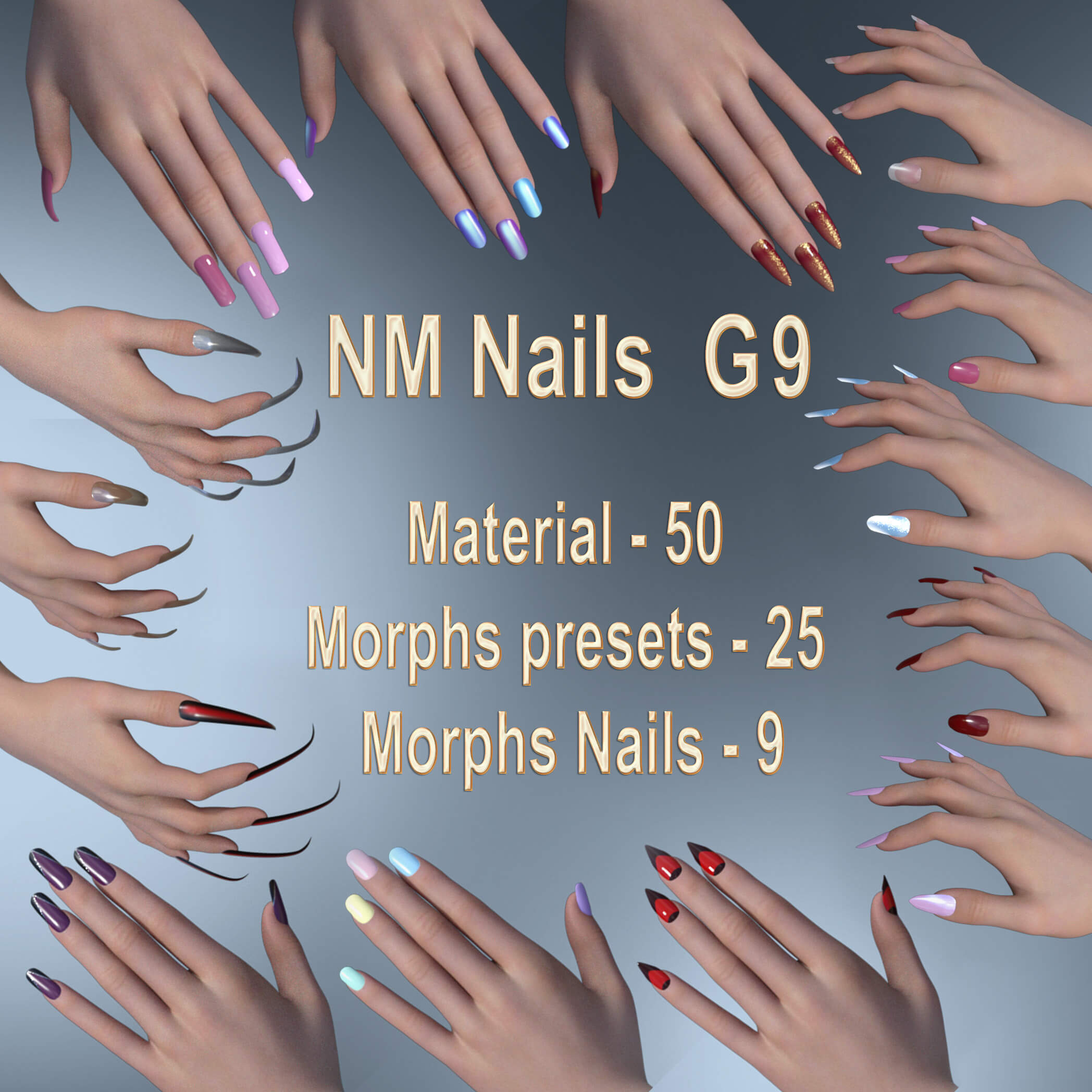NM Nails For G9 Daz Content By NataliaMalc NM Nails For G9 Daz Content By NataliaMalc