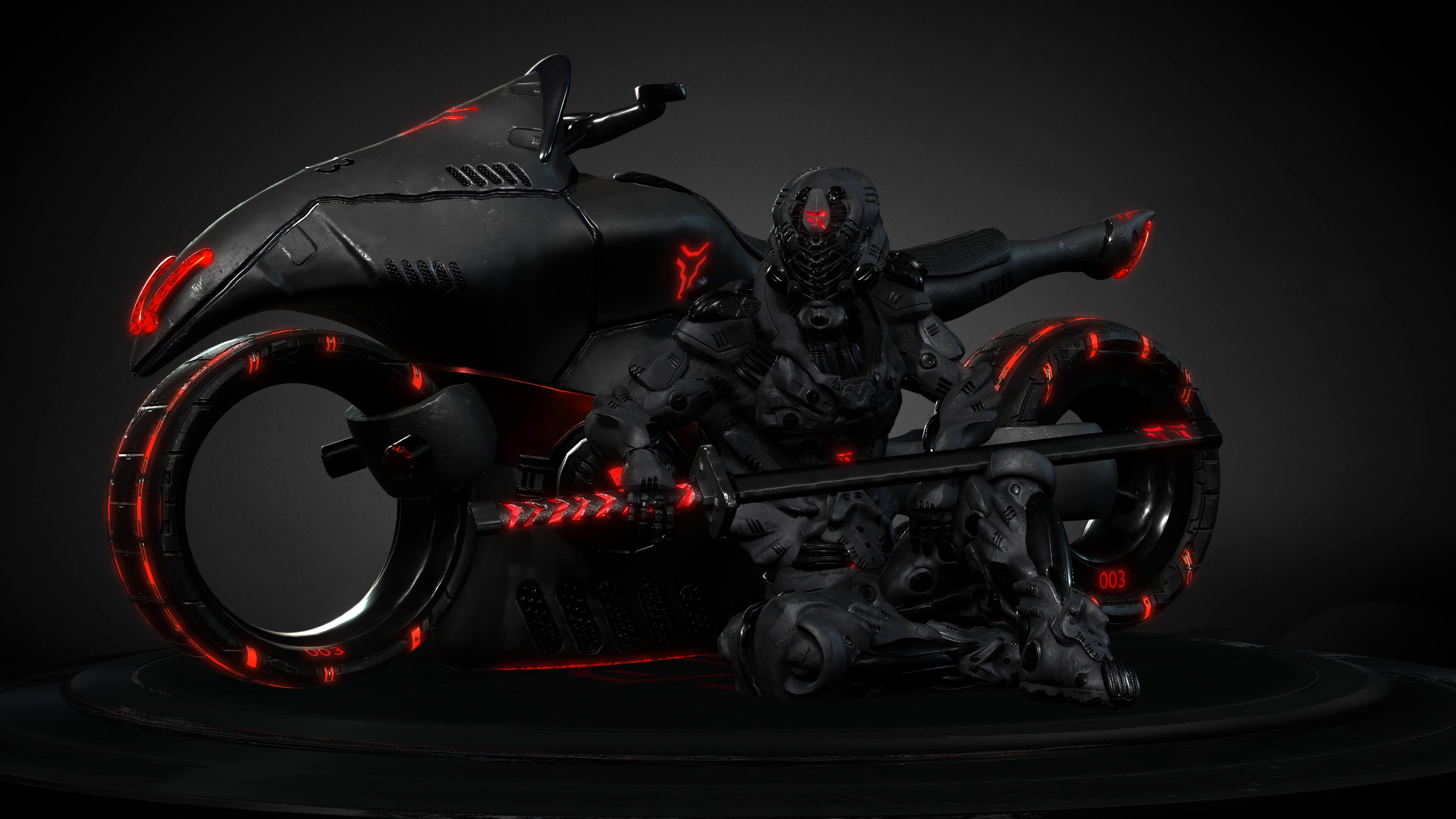 Hell Rider 3D Render, Digital Art by Nate 3D