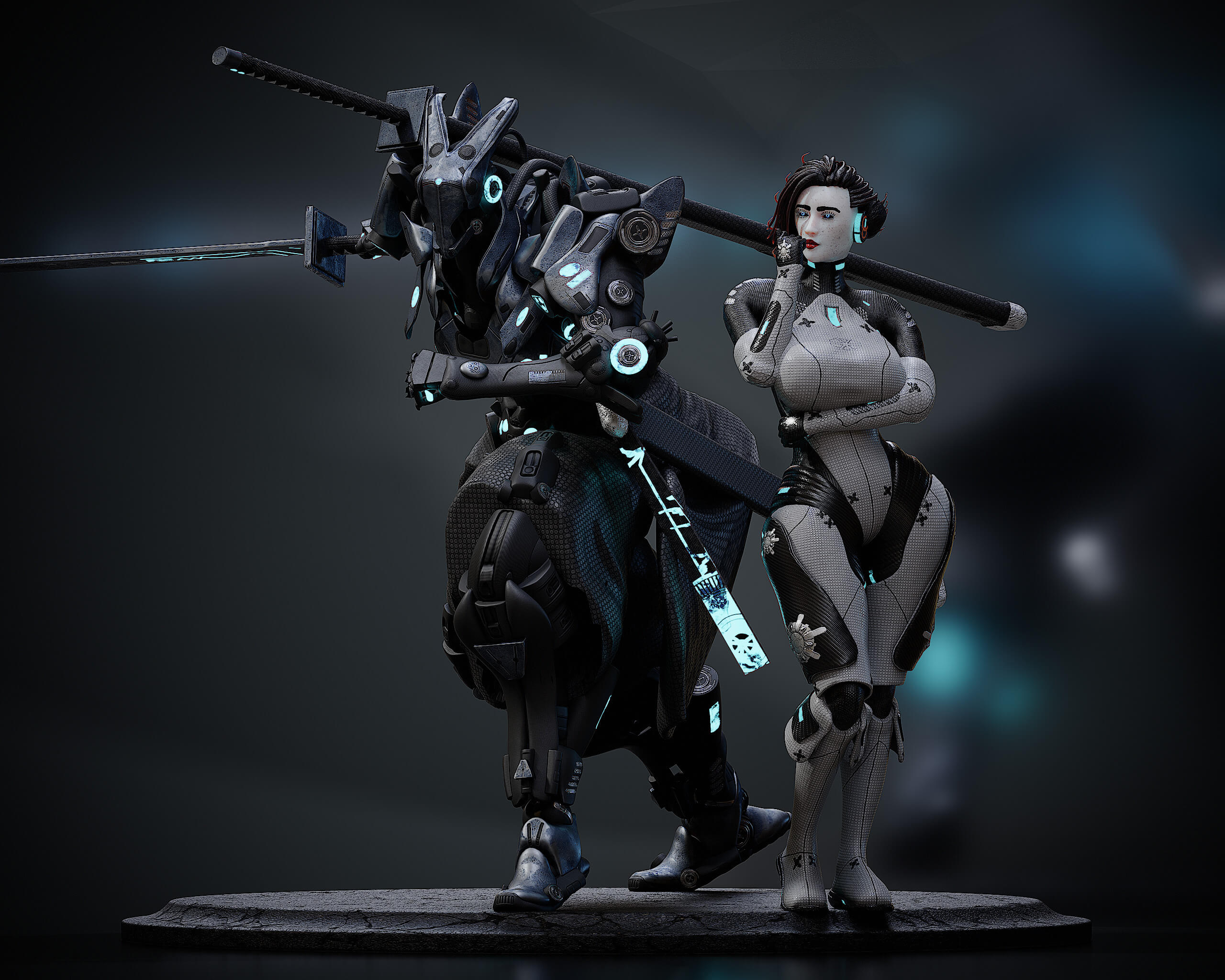 Mecha X & Tech 3D Render, Digital Art by Nate 3D