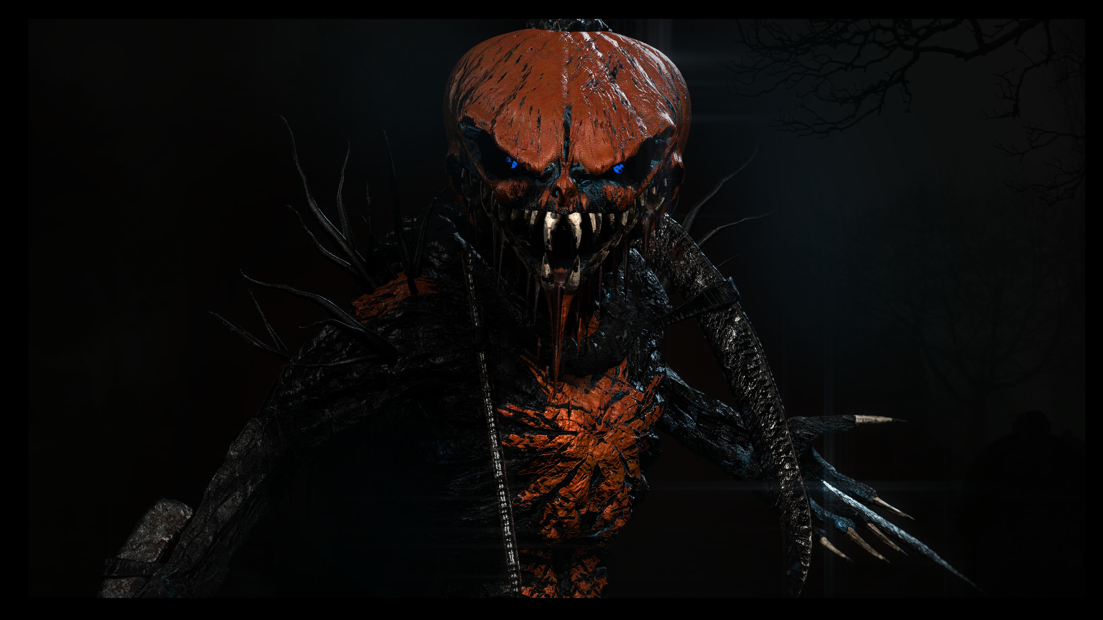 Pumpkin Patch Horror Y2 3D Render, Digital Art by Nate 3D