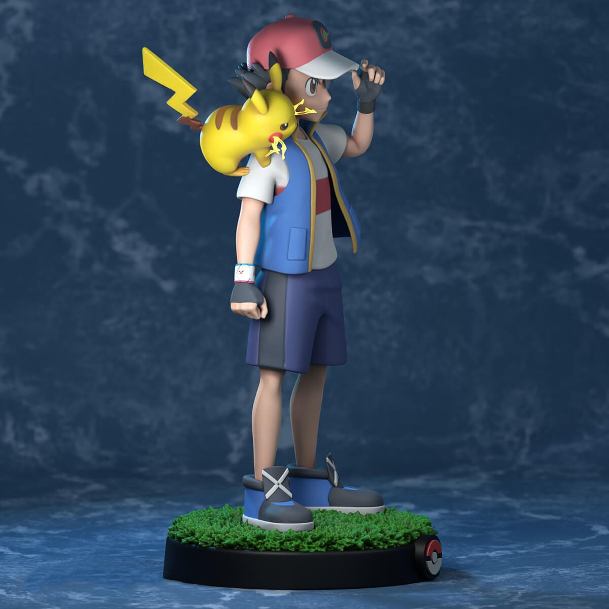 Ash - Satoshi and Pikachu - Pokemon Journeys Figure 3D Model by Navaler
