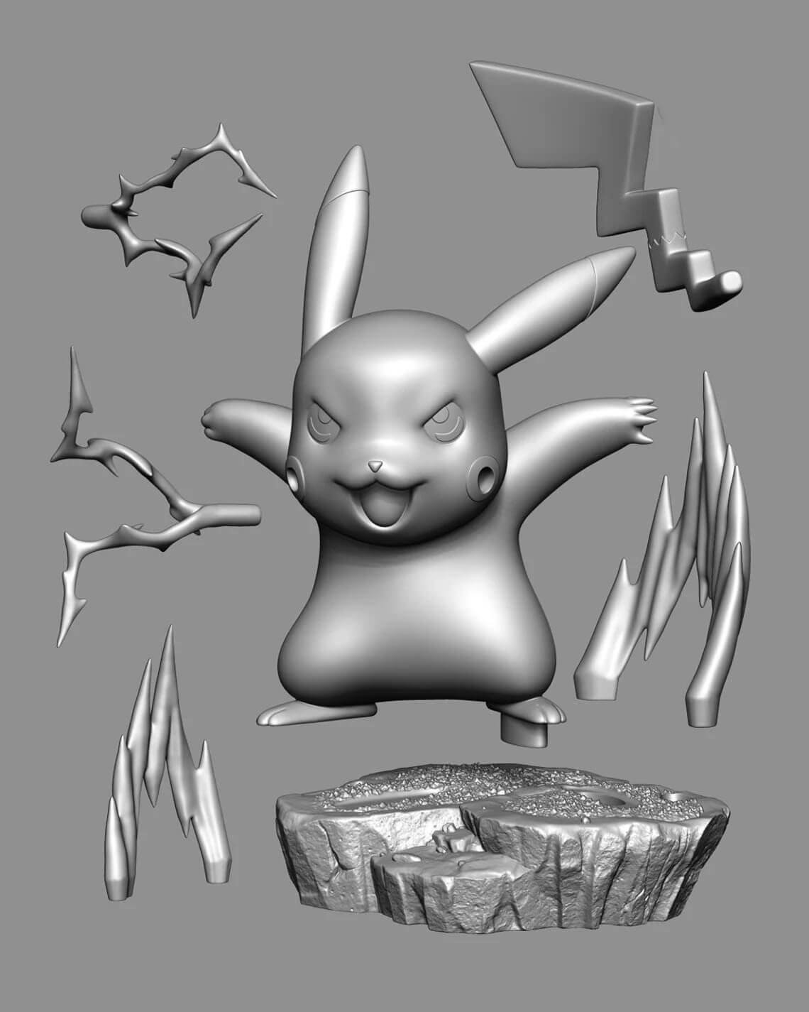 Pikachu Pokemon - 3D Model by Navaler