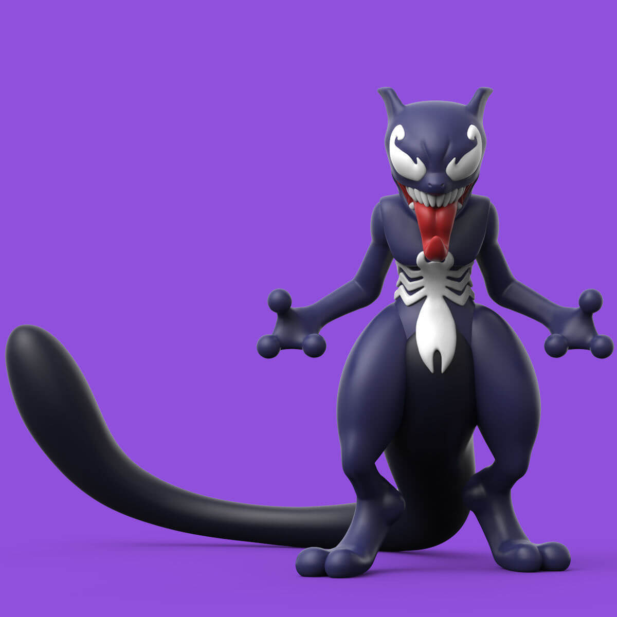 Pokemon - Venom Mewtwo 3D Model by Navaler