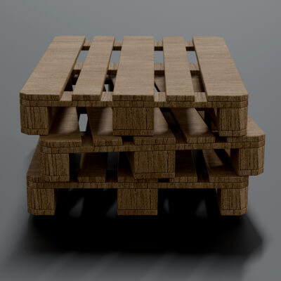 Stack of 3 Wooden Pallets – Low Poly Industrial - 3D Model by Naya-3D
