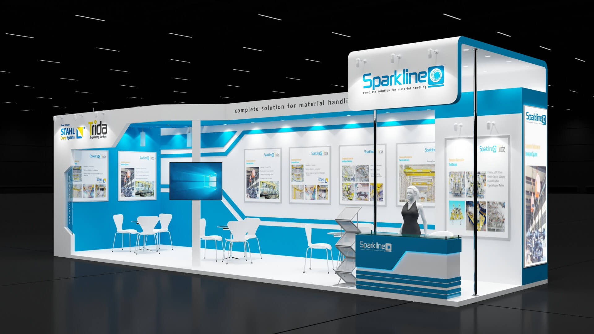 Exhibition Stall 10x3 2 - 3D Model by nayan3ddesigner