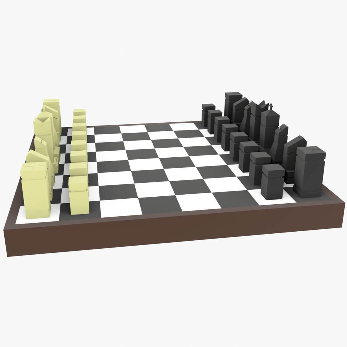 Chess With Cubic Pieces - 3D Model by NeGaLoX