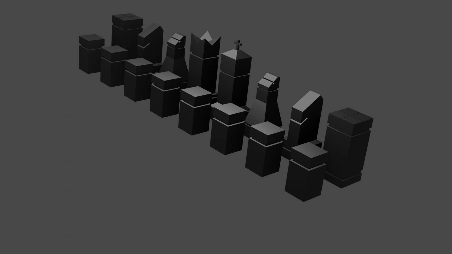 Chess With Cubic Pieces - 3D Model by NeGaLoX