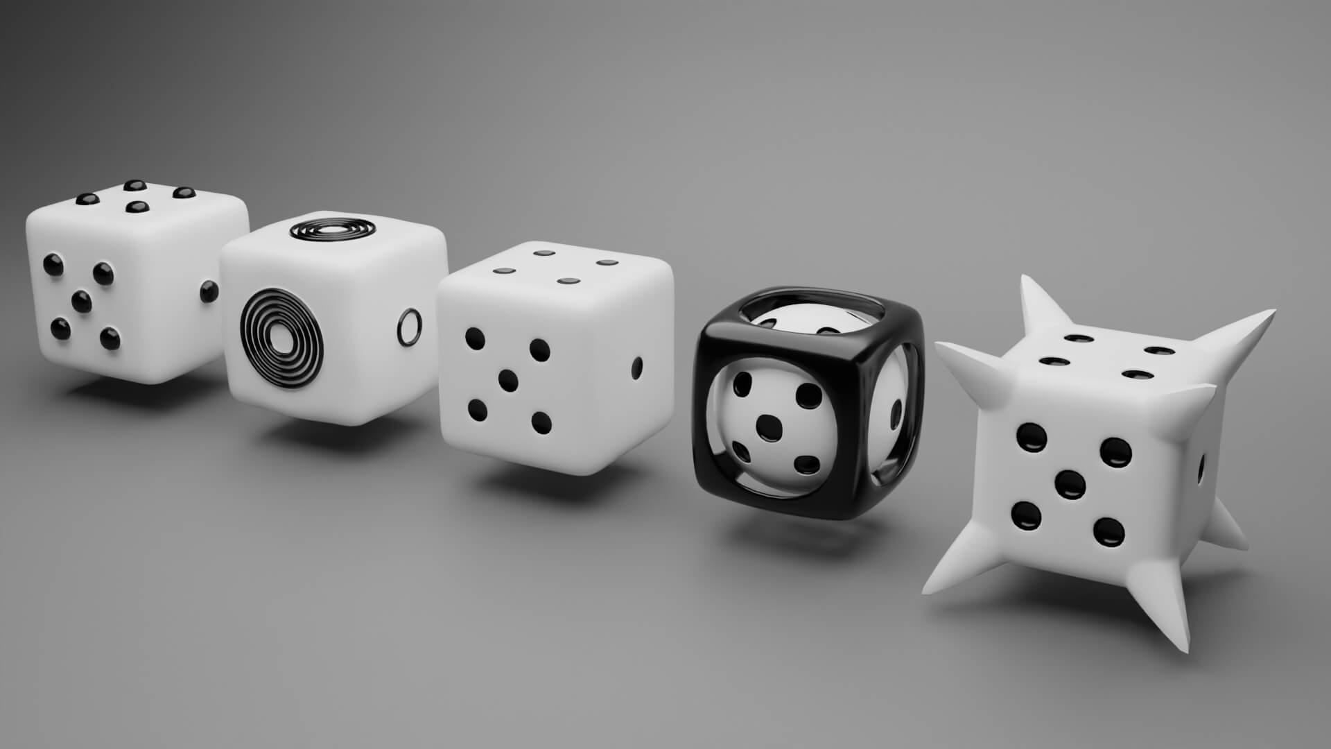 Dice Pack Consisting of 5 Unique Dice - 3D Model by NeGaLoX