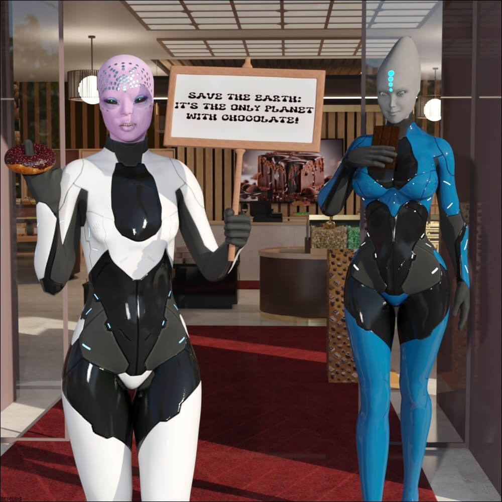 After a trip to the human shops... 3D Render by Nemesis74s