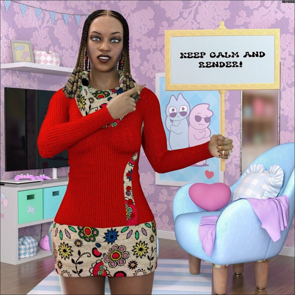 Small Sign and Poses for DAZ Studio by Nemesis74s