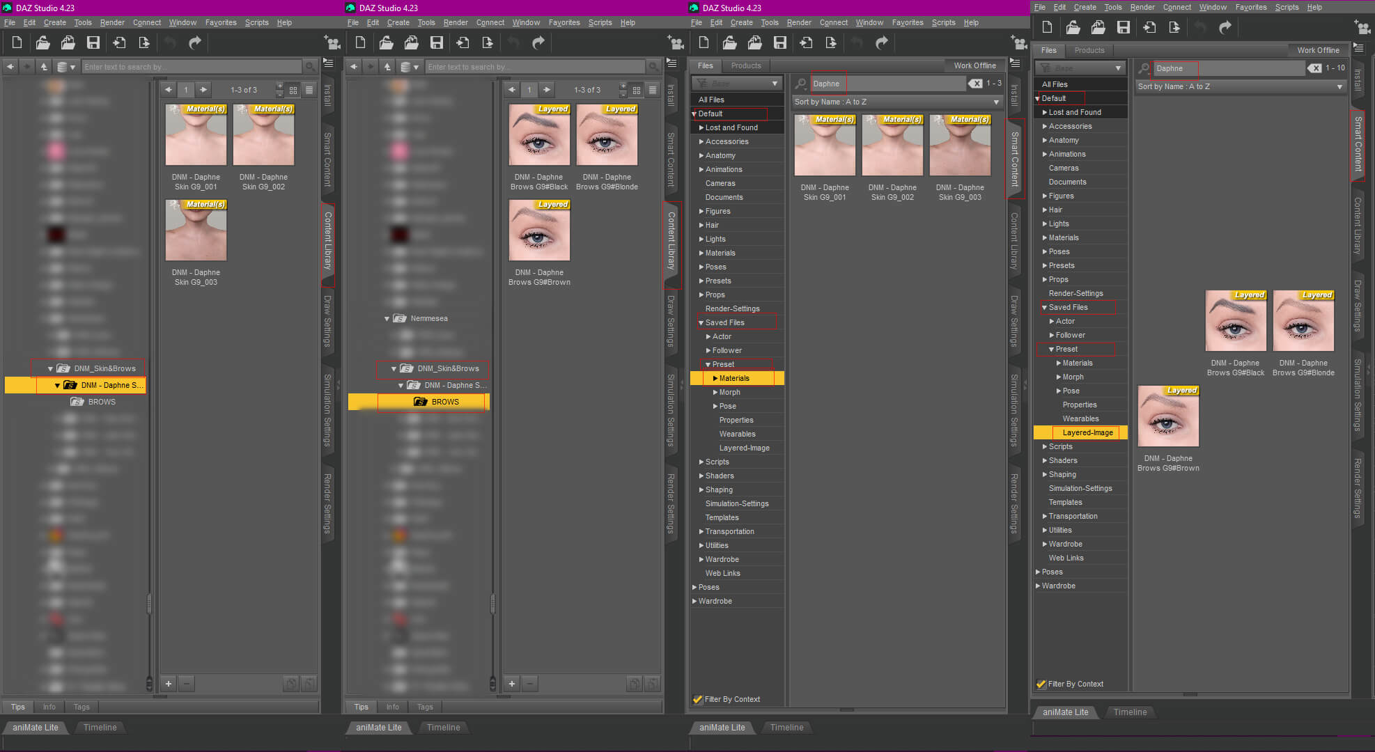 DNM - Daphne Skin&Brows 004 - Genesis 9 Daz Content by Nemmesea