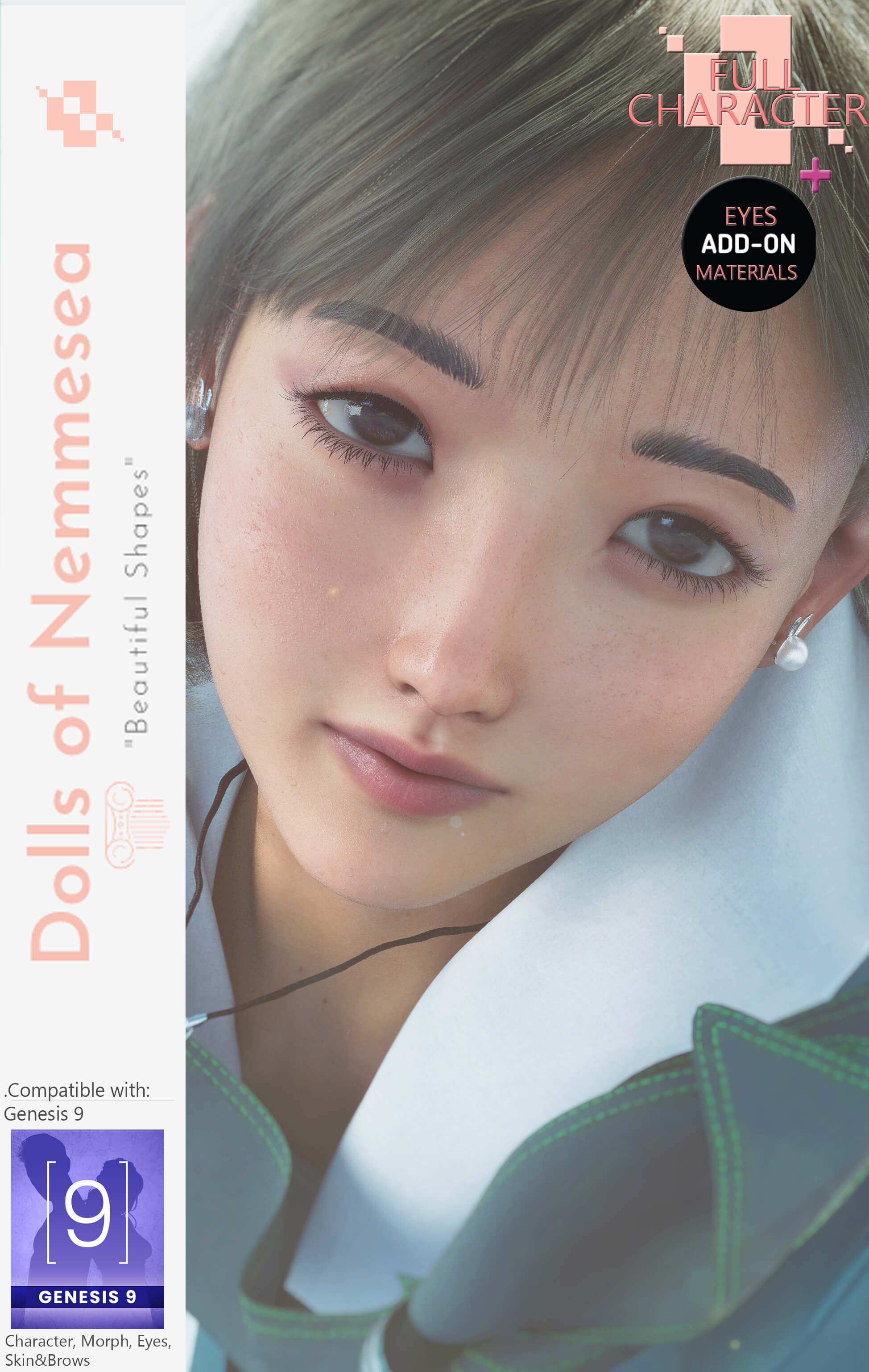 DNM - Eiko G9 Character #Basic Pack Daz Content by Nemmesea