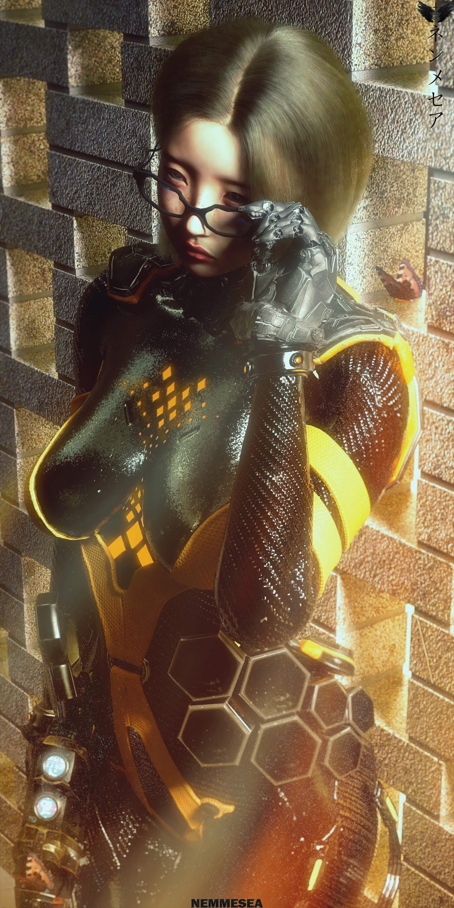 Aleatory Shun #376 - Day Guards 3D Render by Nemmesea