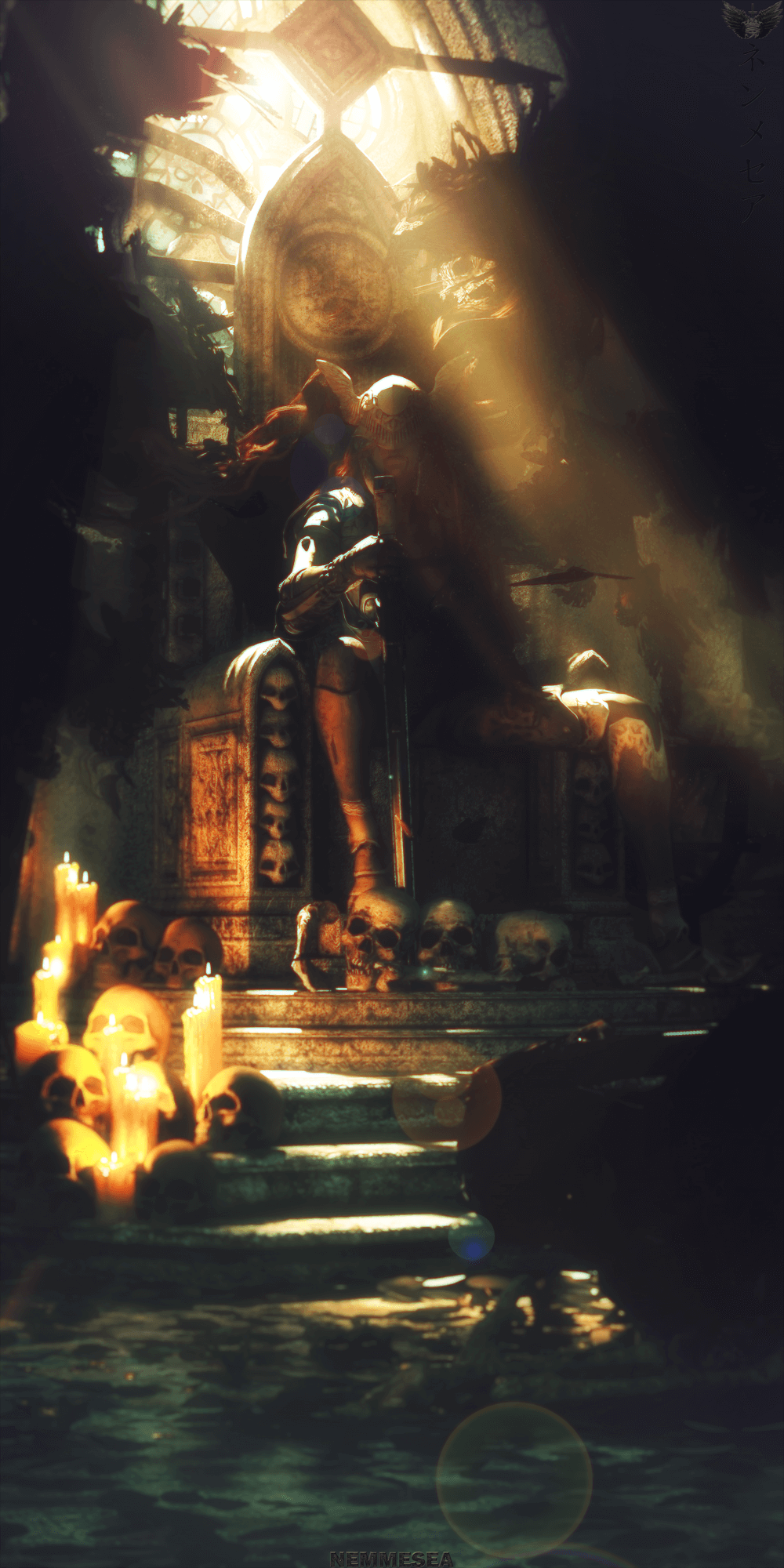 Aleatory#0225 - Death Throne 3D Render, Digital Art by Nemmesea