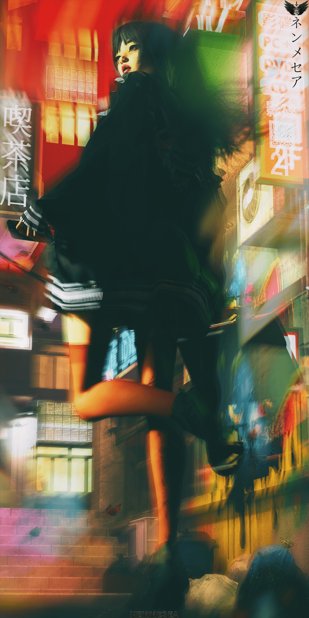 Saori#189 - ZGeneration 3D Render, Digital Art by Nemmesea