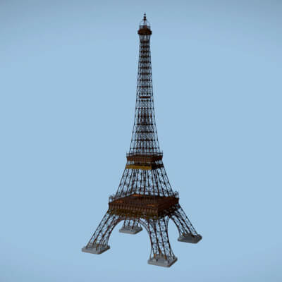 Eiffel Tower with Its Original Design - 3D Model by nemo81