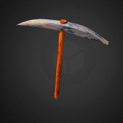 Pickaxe With Wooden Handle - 3D Model by nemo81