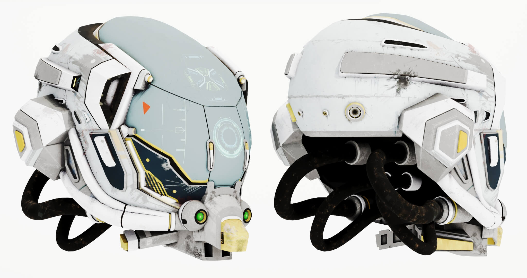 Damaged Science Fiction Helmet - 3D Model by NeoArchitect