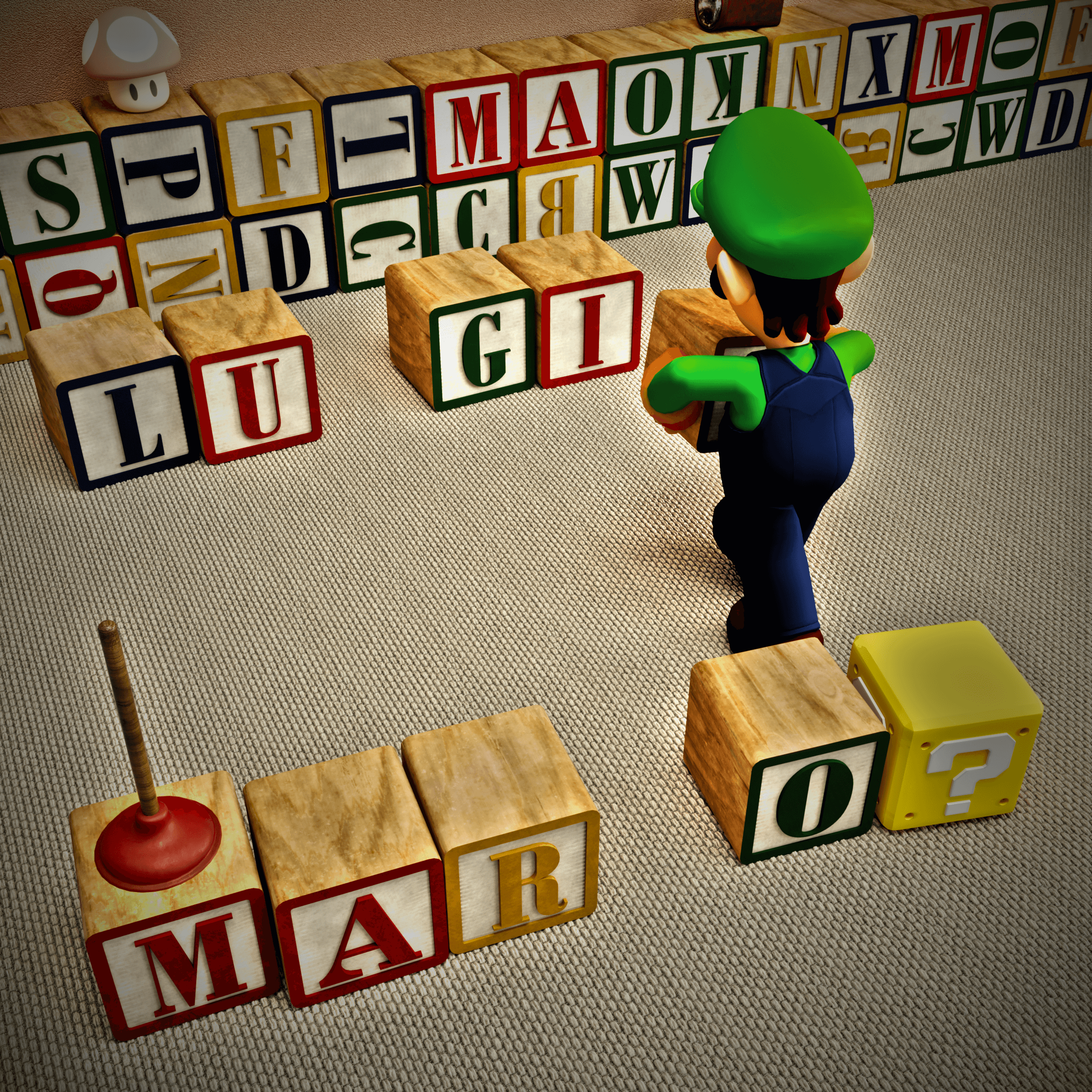MARIO Lost His 3D Render, Digital Art by NeoArchitect