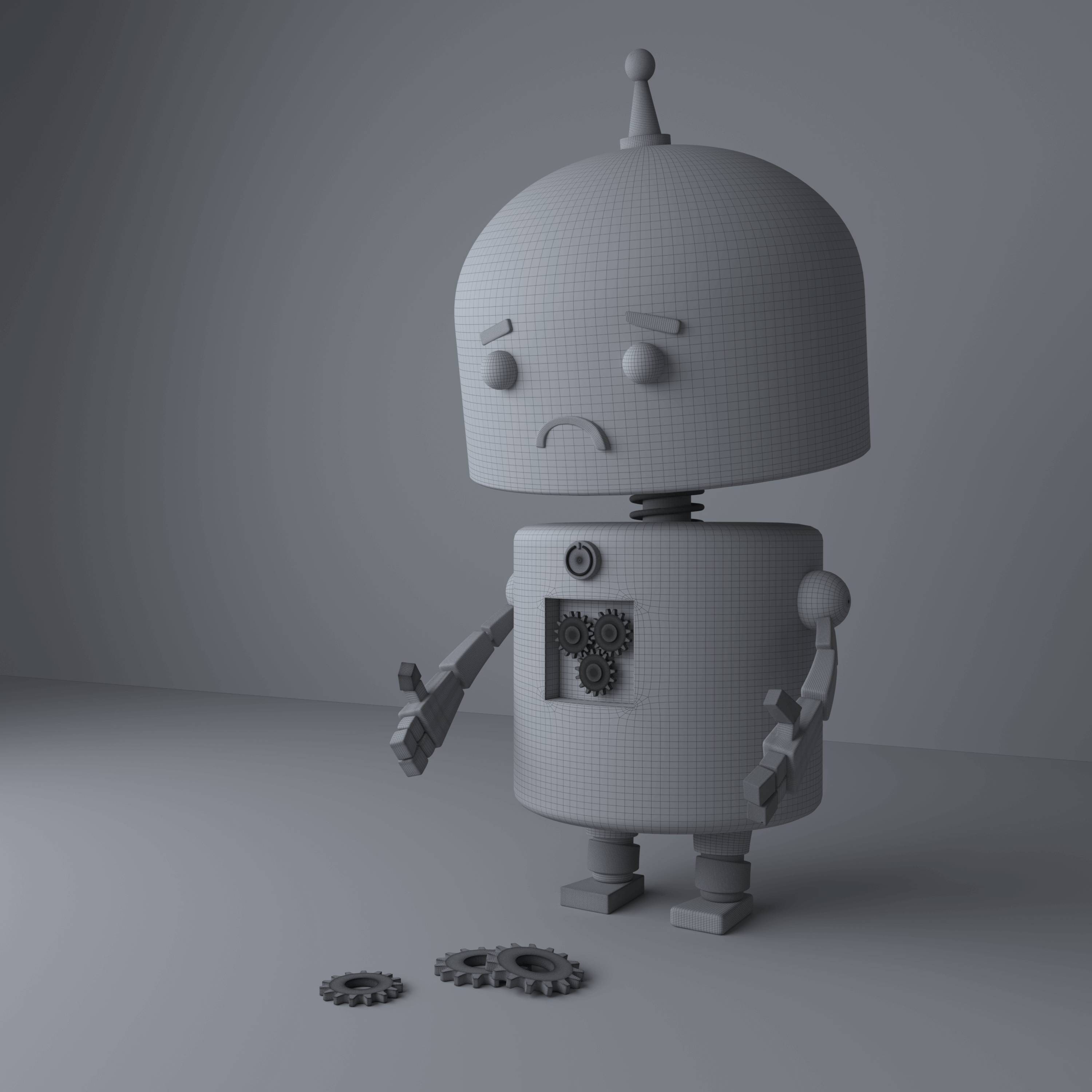 Sad Robot 3D Render, Digital Art by NeoArchitect