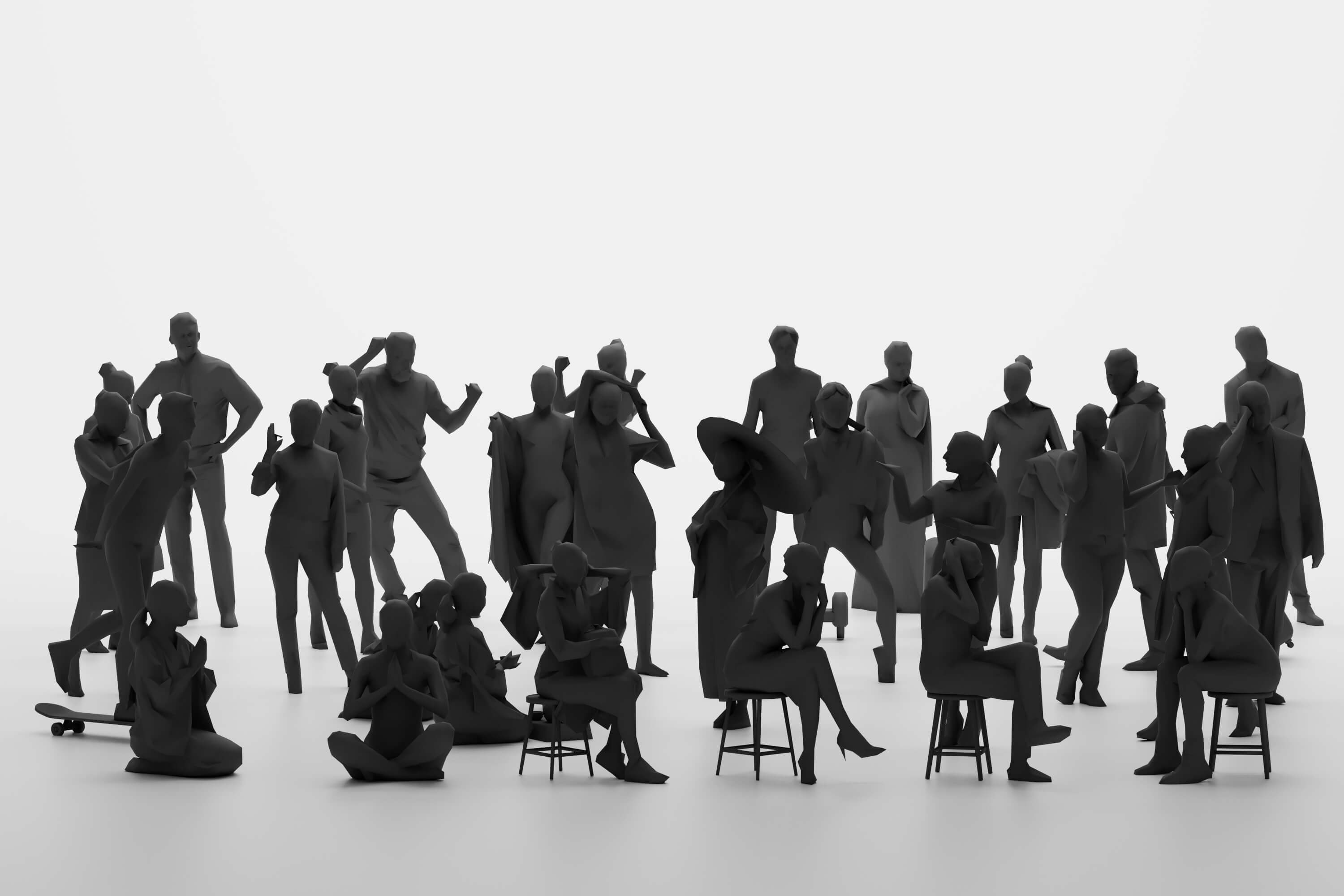 Low Poly People Pack - 30 3D Model by NeoArchitect