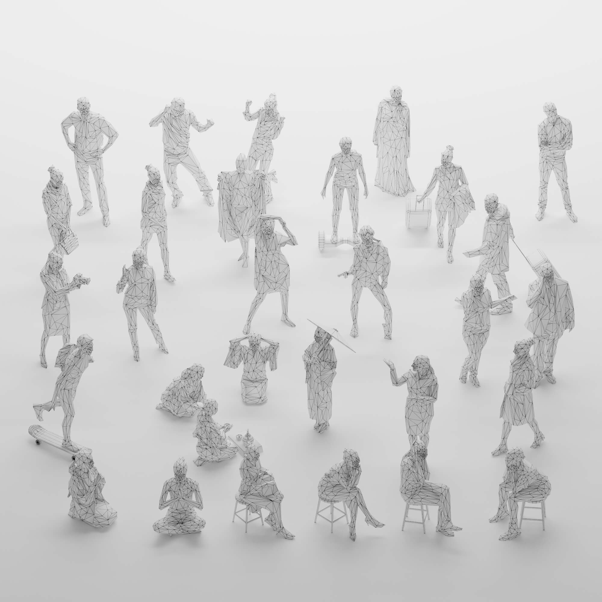Low Poly People Pack - 30 3D Model by NeoArchitect
