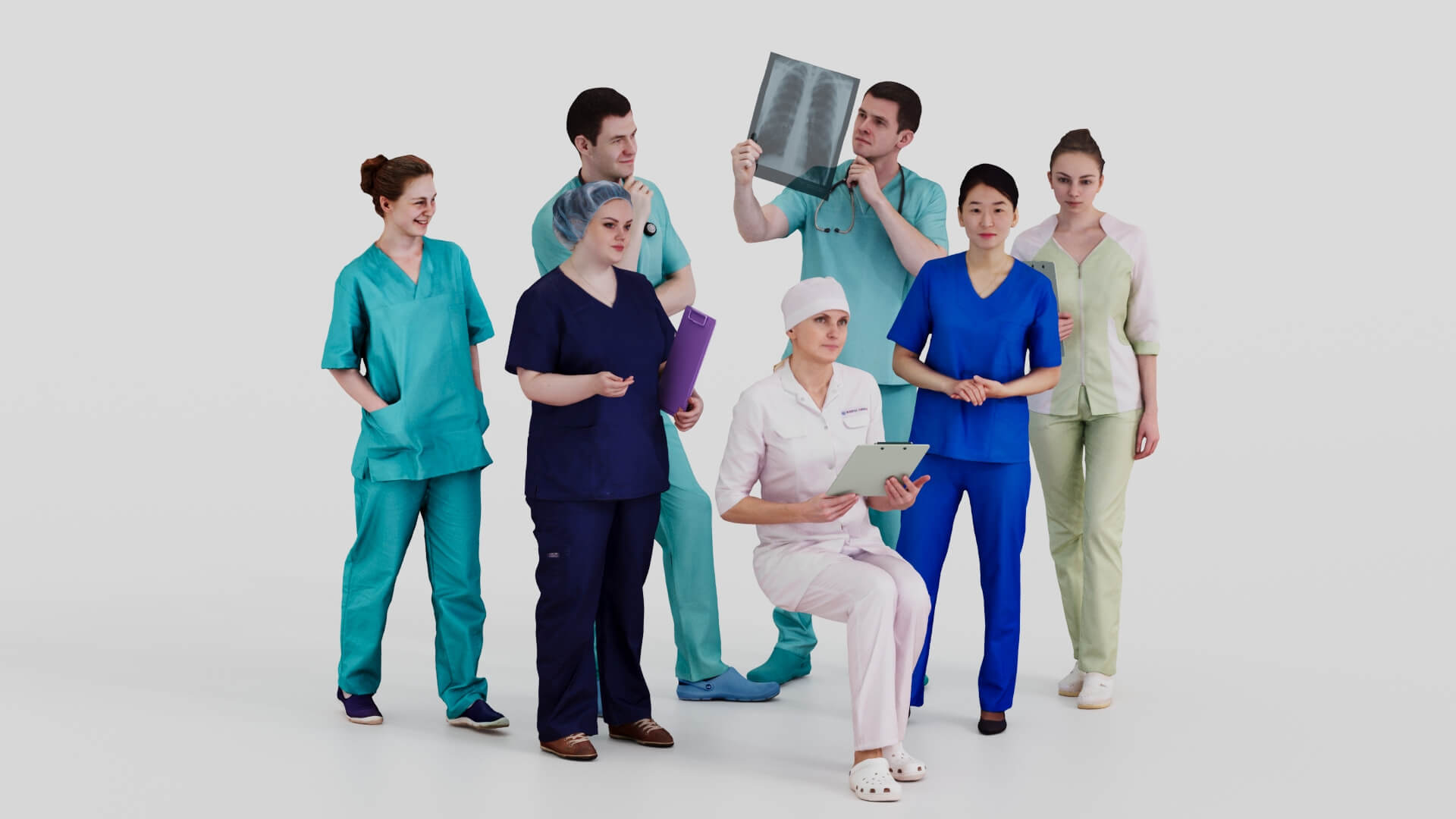 Medical People - 7X 3D Model by NeoArchitect