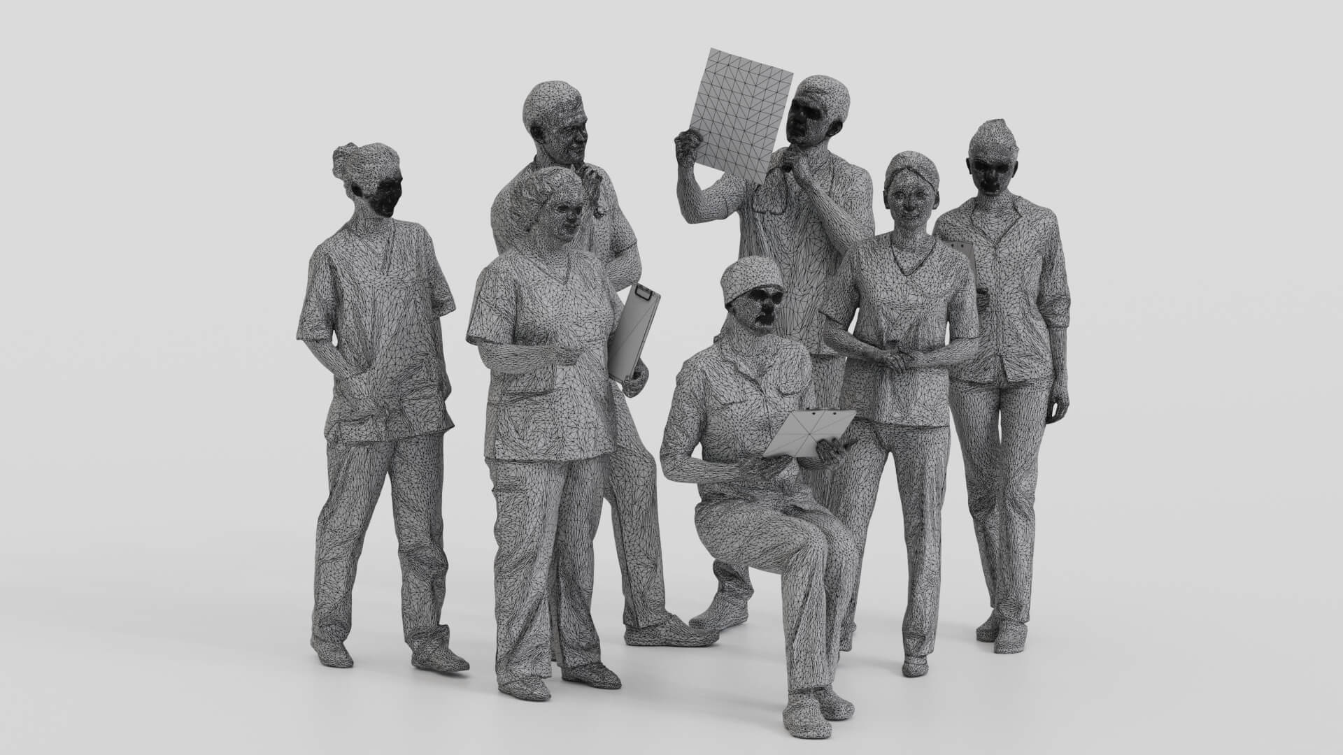 Medical People - 7X 3D Model by NeoArchitect