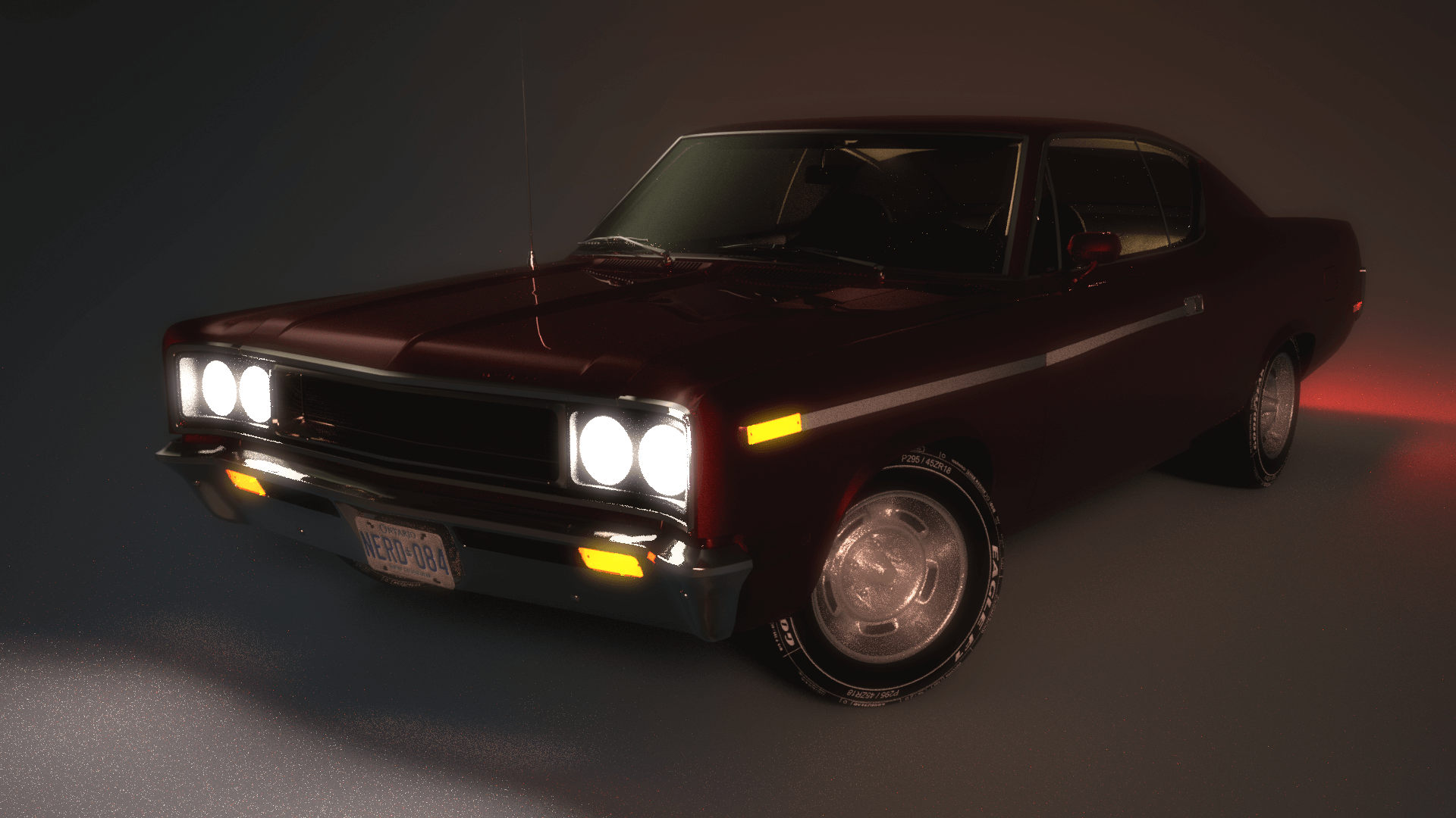 AMC Rebel 1970 3D Render, Digital Art by nerdadantes