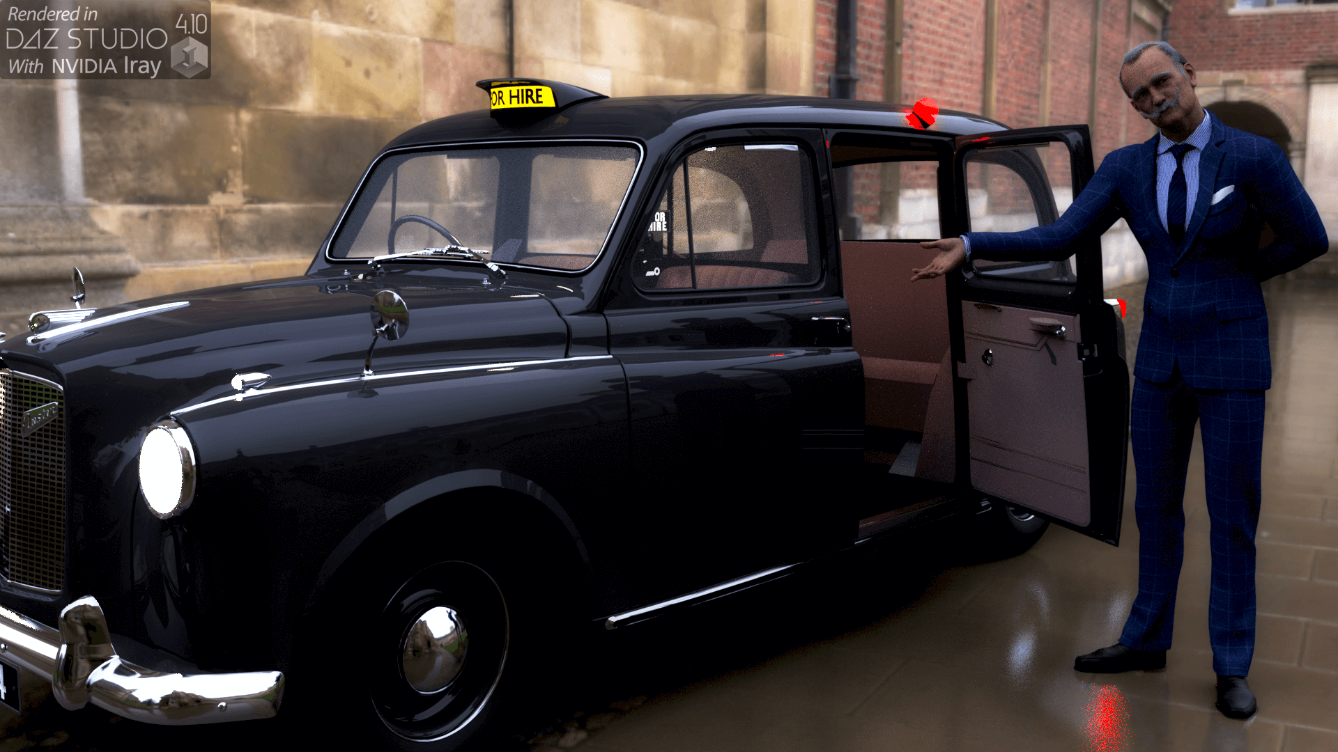 Austin FX4 Taxi 1964 3D Render | RenderHub Gallery