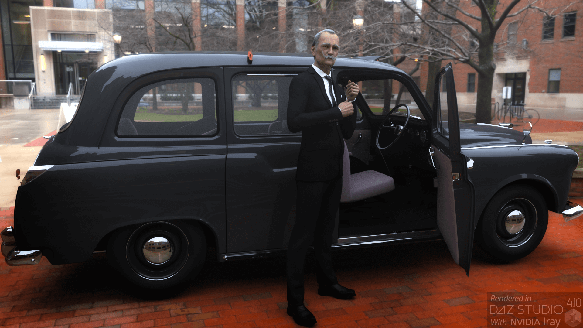 Austin FX4 Taxi 1964 3D Render | RenderHub Gallery