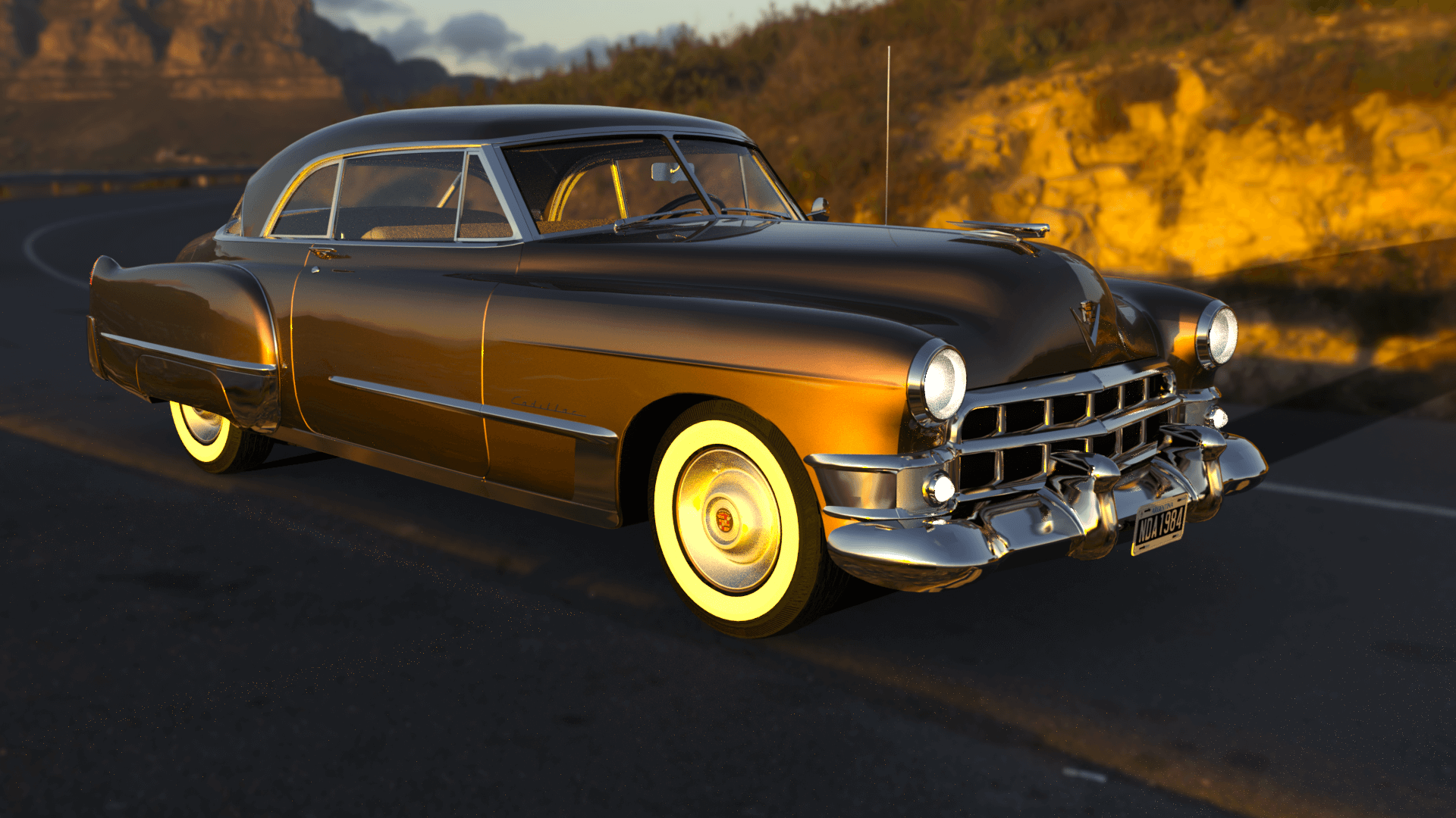 Cadillac Coupe DeVille 1949 3D Render, Digital Art by nerdadantes
