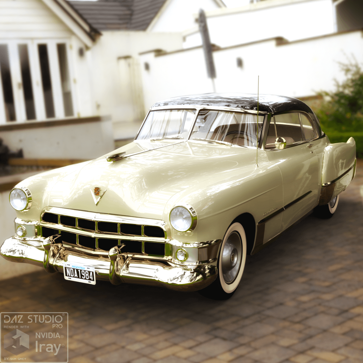 Cadillac Coupe DeVille 1949 3D Render, Digital Art by nerdadantes