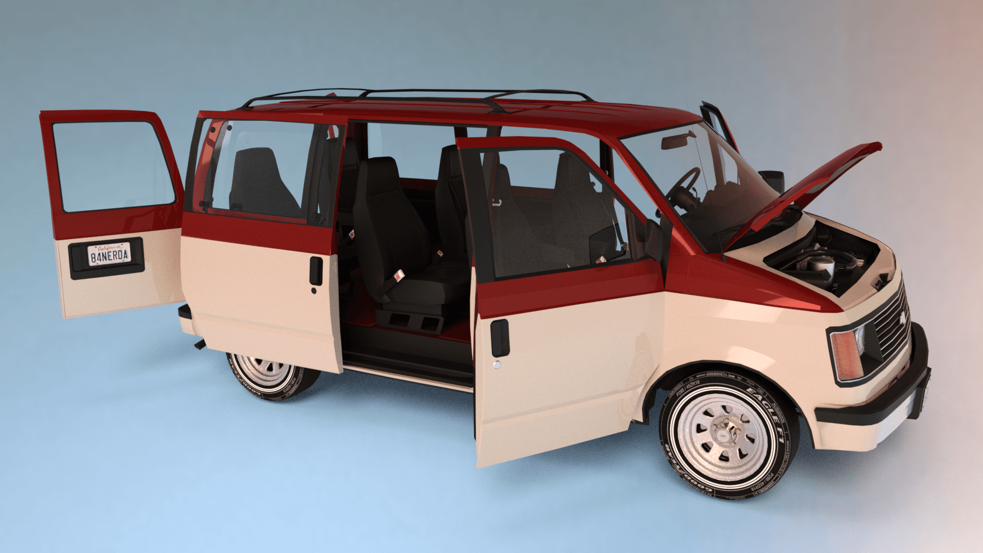 Chevrolet Astro Van 1985 3D Render, Digital Art by nerdadantes