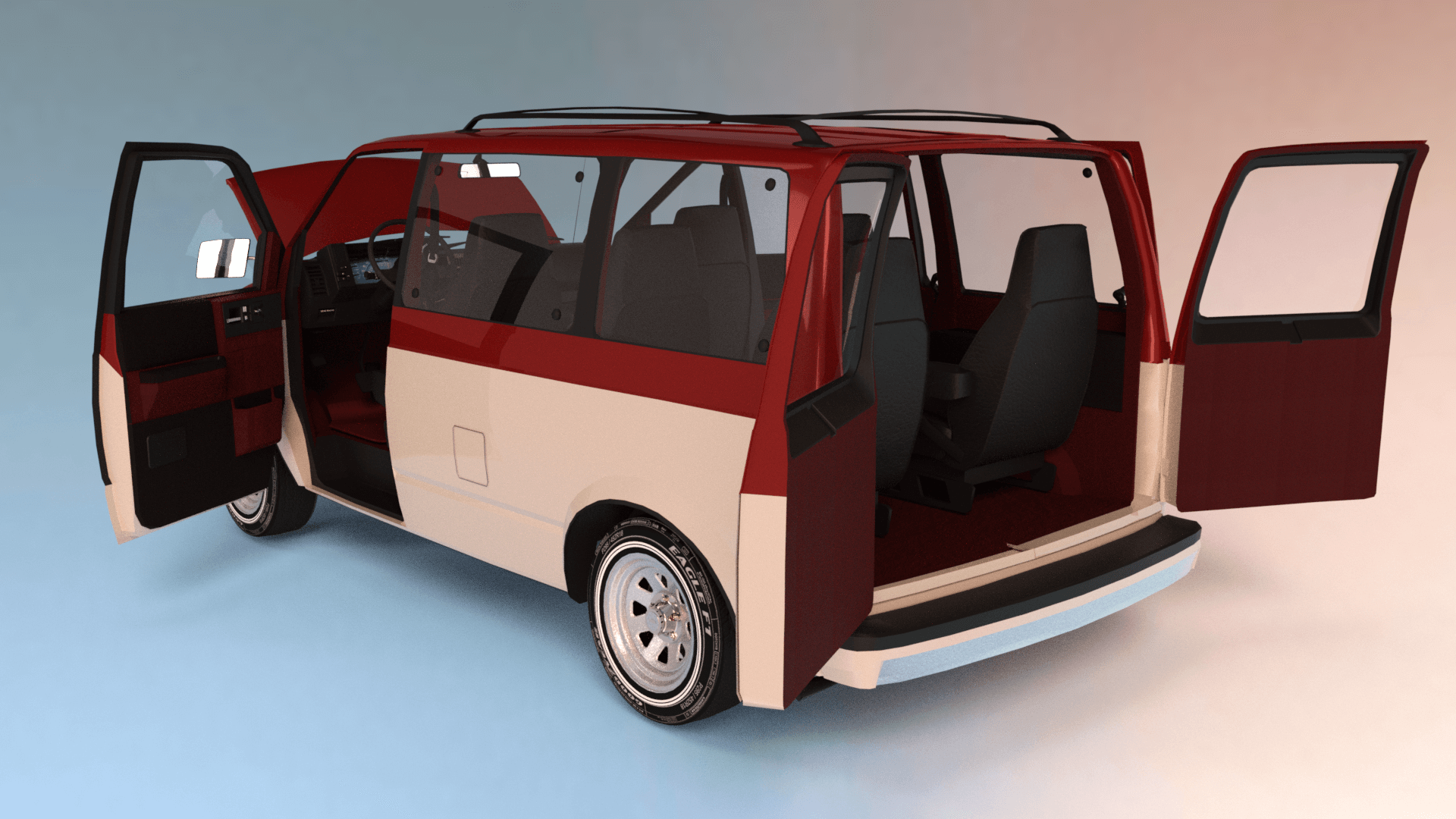 Chevrolet Astro Van 1985 3D Render, Digital Art by nerdadantes