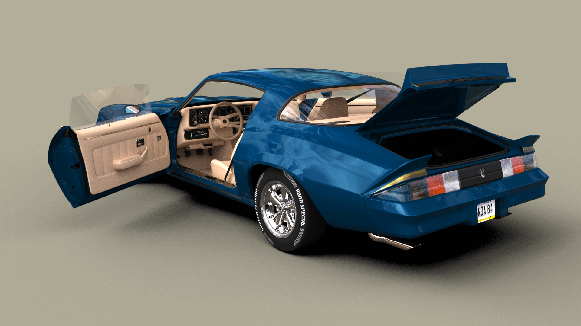 Chevrolet Camaro Z28 1979 3D Render, Digital Art by nerdadantes