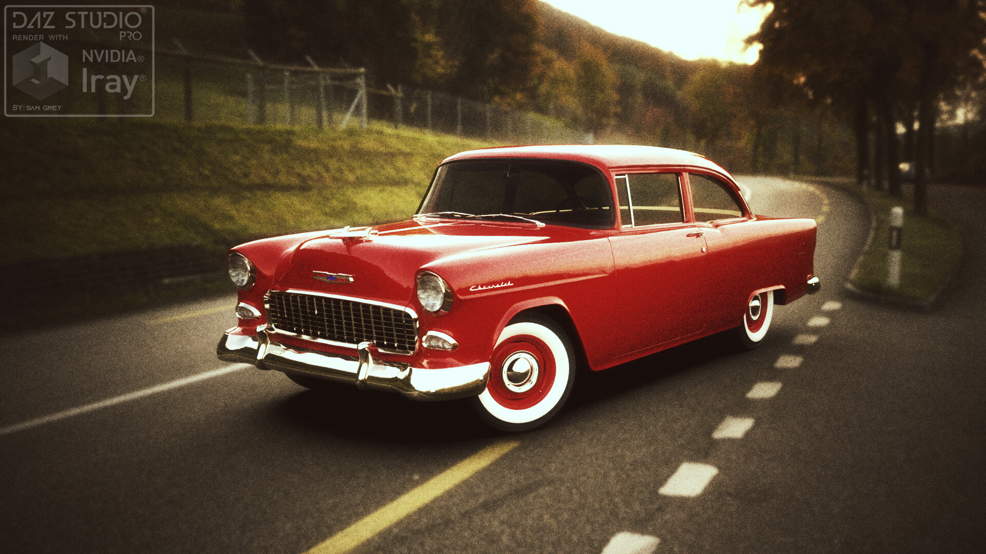 Chevrolet One-Fifty Utility Sedan 1955 3D Render by nerdadantes