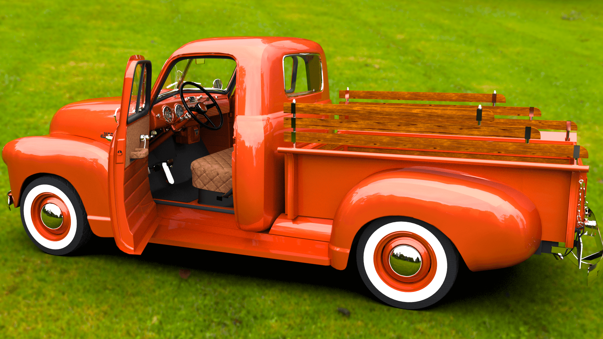 Chevy Pickup style 1951 3D Render, Digital Art by nerdadantes