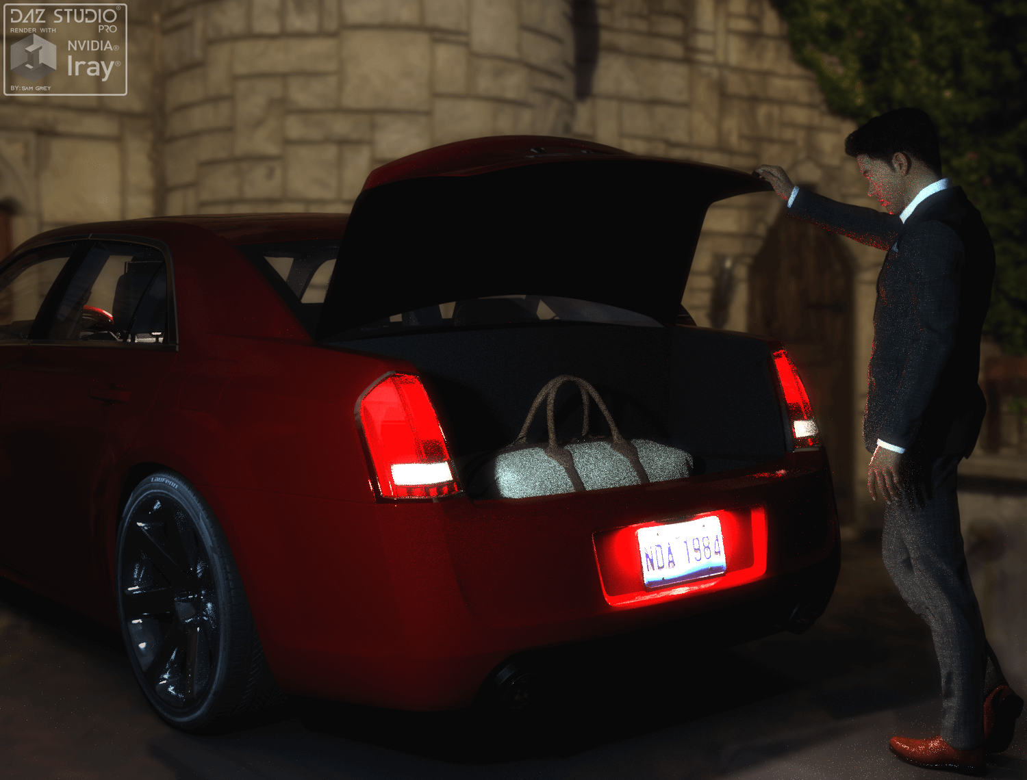 Chrysler 300 2012 SRT8 3D Render, Digital Art by nerdadantes