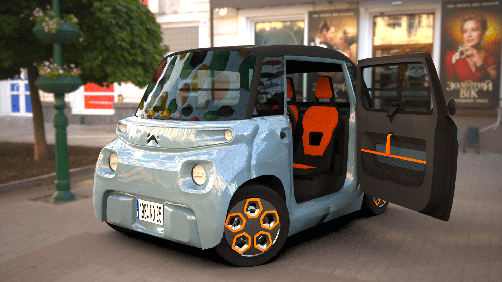 Citroen Ami 2020 3D Render, Digital Art by nerdadantes
