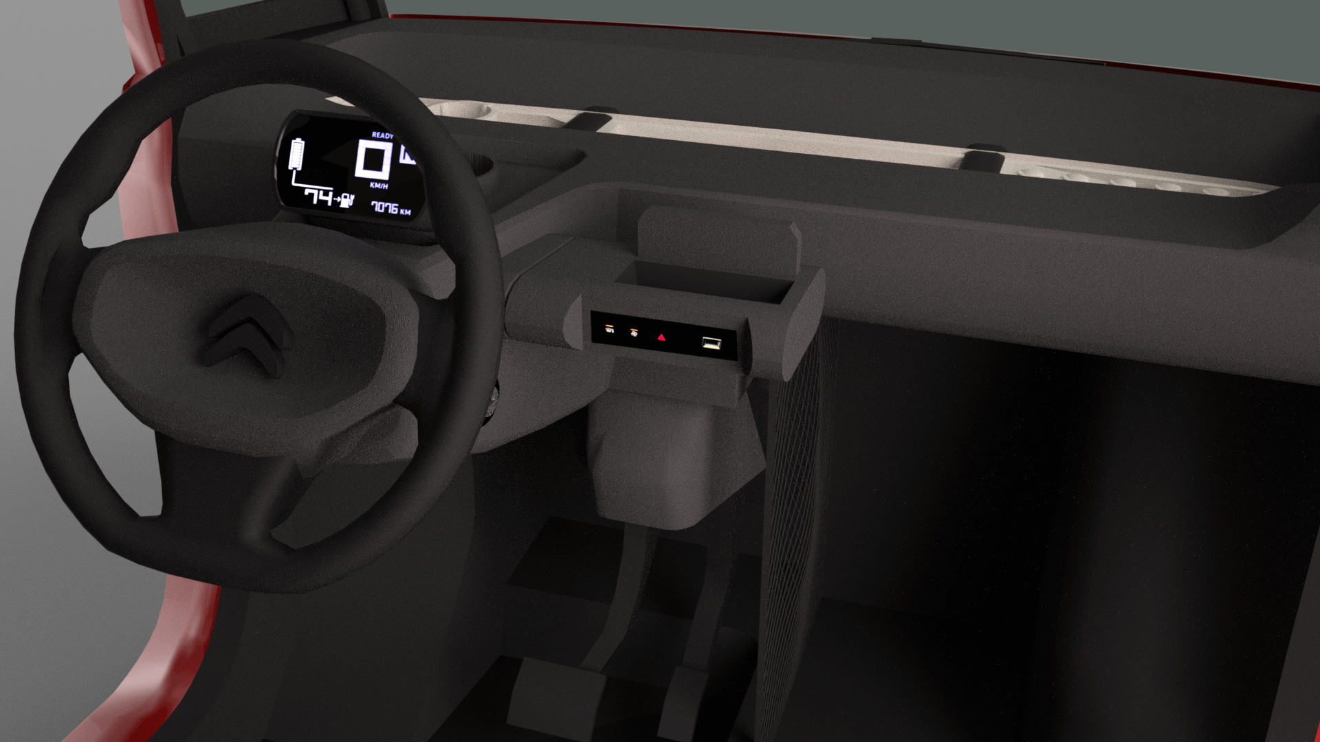 Citroen Ami 2020 3D Render, Digital Art by nerdadantes