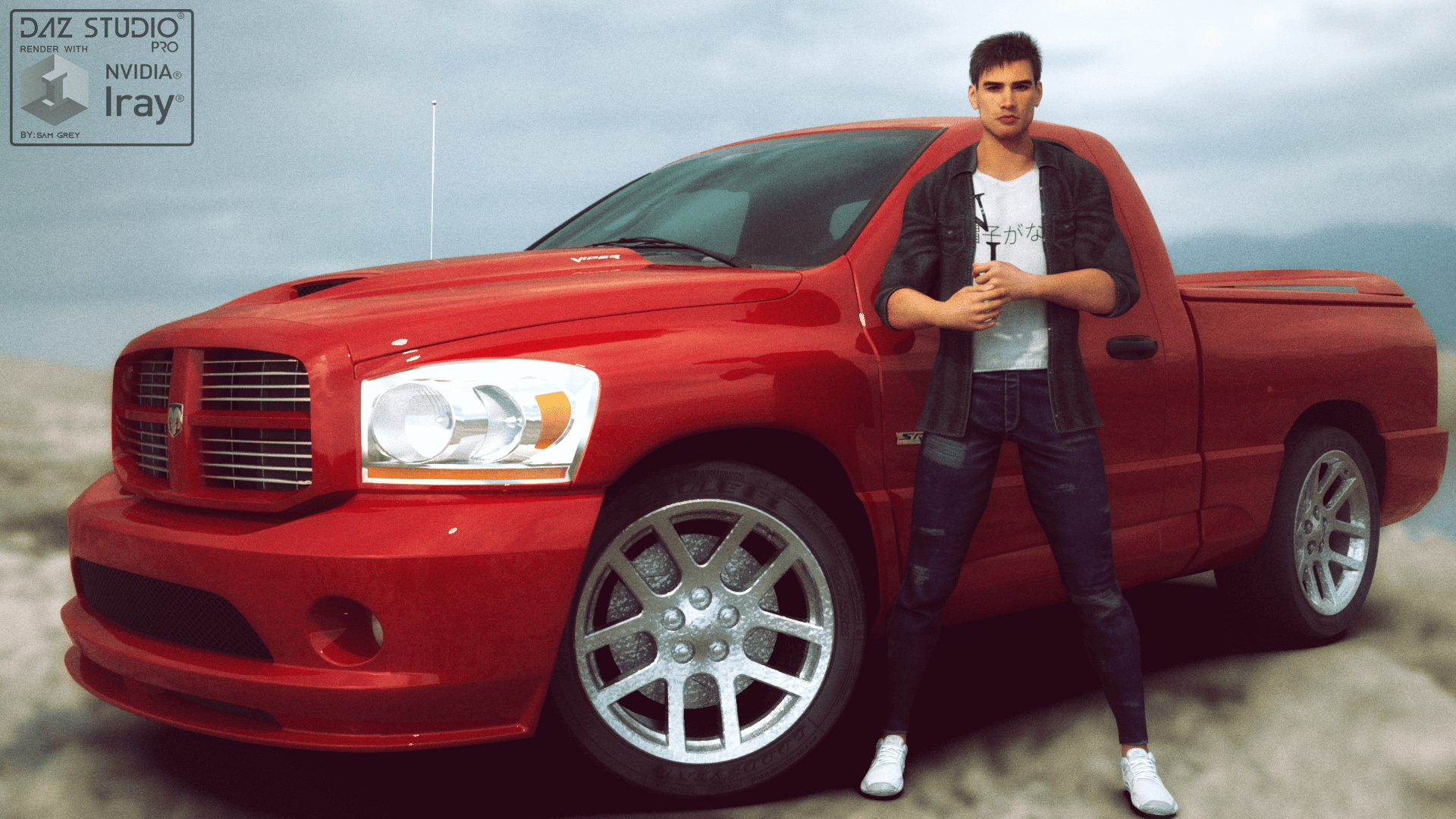 Dodge Ram SRT10 2006 3D Render, Digital Art by nerdadantes