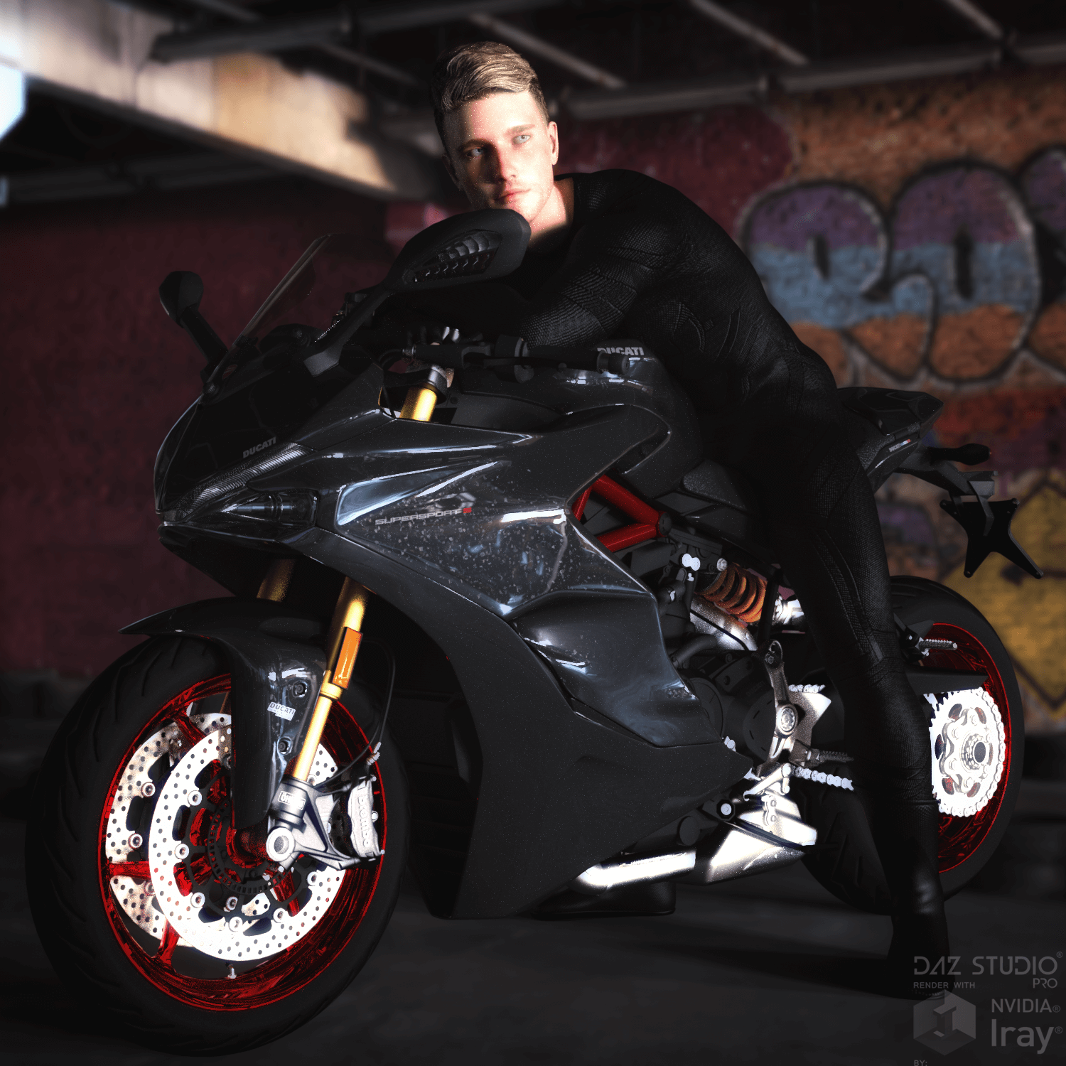 Ducati Motorcycle 3D Render, Digital Art by nerdadantes