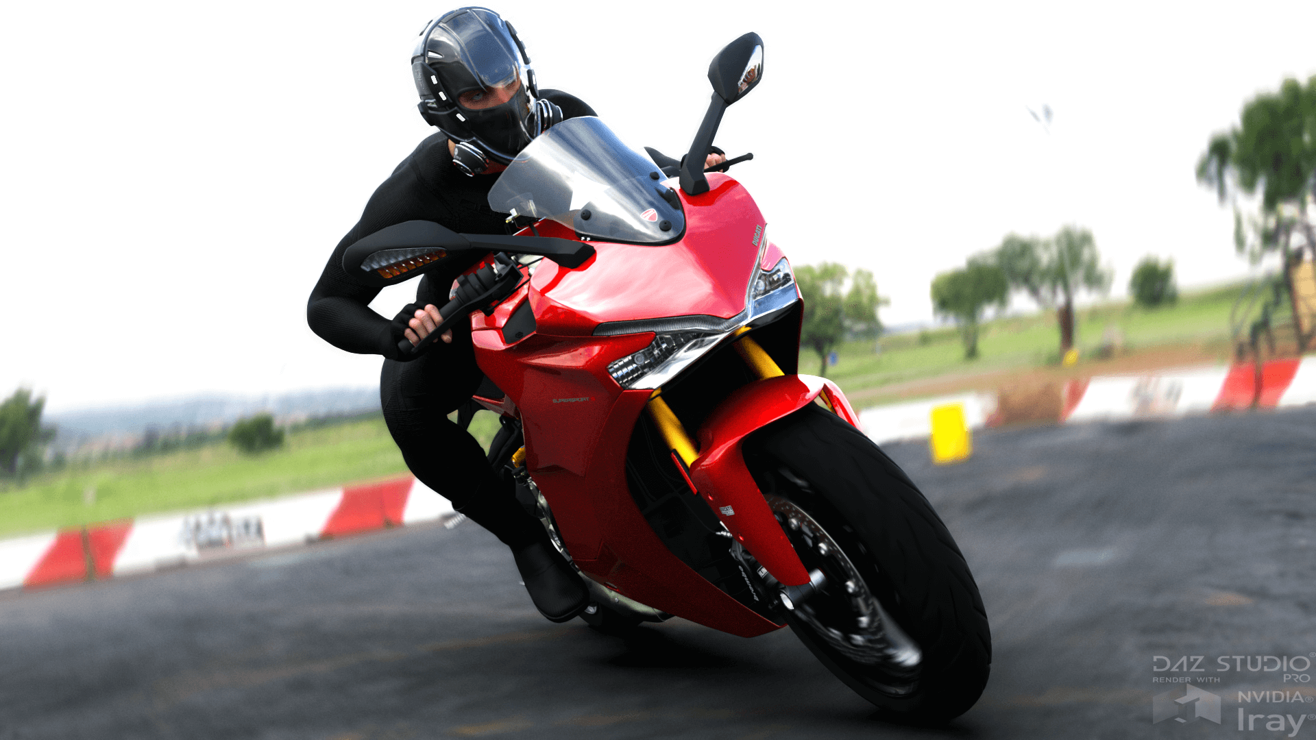 Ducati Motorcycle 3D Render, Digital Art by nerdadantes
