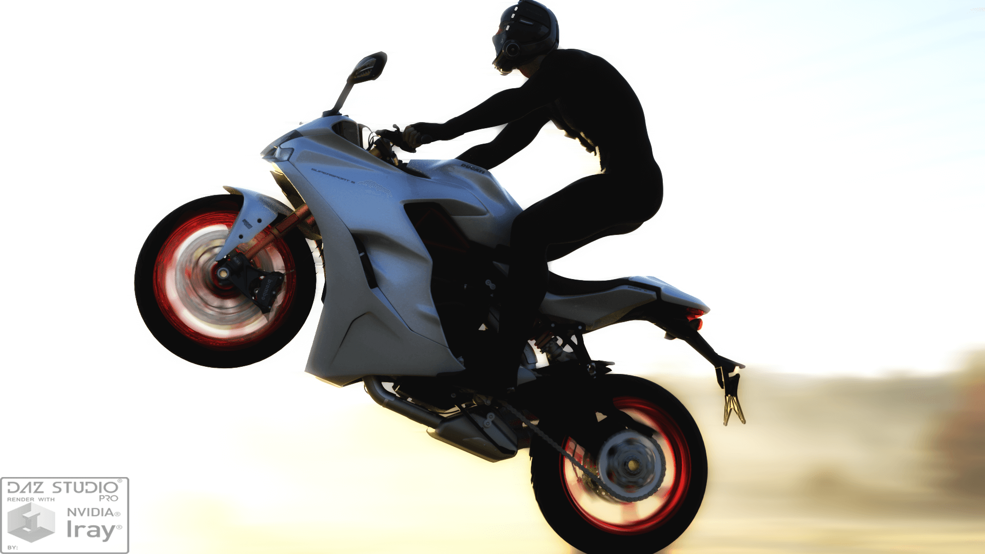 Ducati Motorcycle 3D Render, Digital Art by nerdadantes